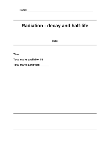 A level physics workbooks - Topic 11: Nuclear decay, reactions (fission ...