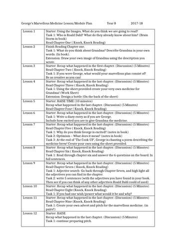 George's Marvelous Medicine | Teaching Resources