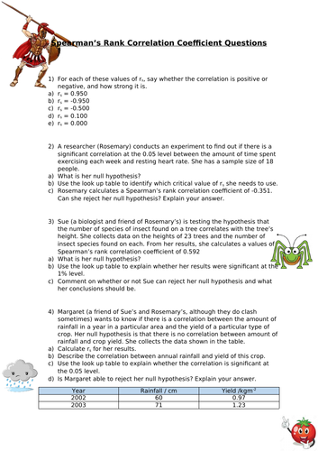 Edexcel A Level Biology B Statistics Lesson 3 - Spearman's rank ...