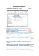 Microsoft Excel assessment and worksheet with answers sheet included ...