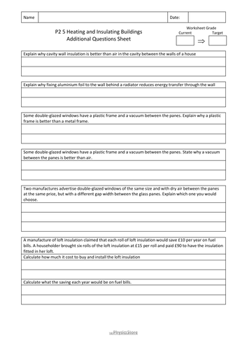 KS4 GCSE Physics AQA P2 Energy Transfer By Heating (Combined Only ...