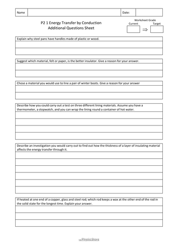 KS4 GCSE Physics AQA P2 Energy Transfer By Heating (Combined Only ...