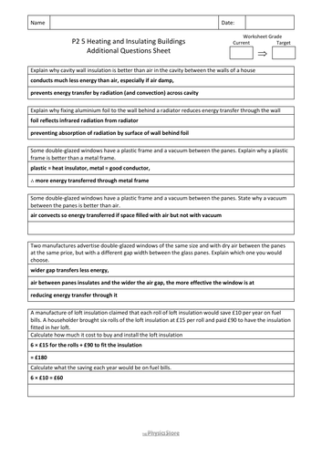 KS4 GCSE Physics AQA P2 Energy Transfer By Heating (Combined Only ...