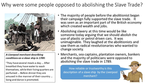 Card Sort: Abolition of the Slave Trade Debate | Teaching Resources