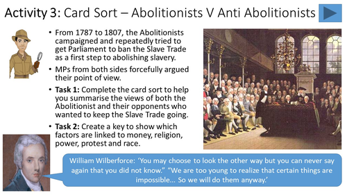Card Sort: Abolition of the Slave Trade Debate | Teaching Resources