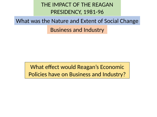In Search of the American Dream - Unit 5 Reagan - Edexcel A Level ...