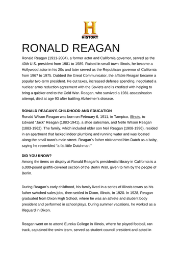 In Search of the American Dream - Unit 5 Reagan - Edexcel A Level ...