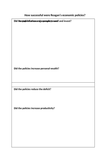 In Search of the American Dream - Unit 5 Reagan - Edexcel A Level ...