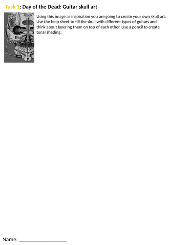 Art worksheets - Day of the dead | Teaching Resources