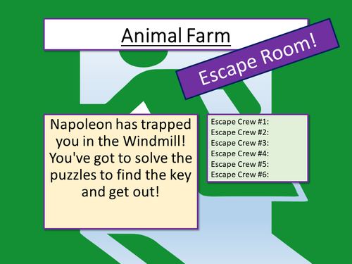 Animal Farm Escape Room | Teaching Resources