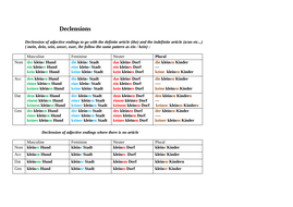German declensions of cases - display posters | Teaching Resources