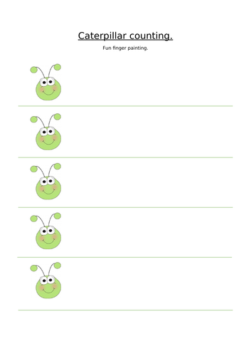 Numeracy finger painting worksheets | Teaching Resources