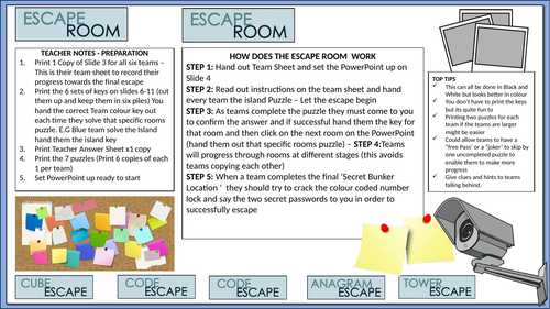 KS3 Geography Escape room | Teaching Resources