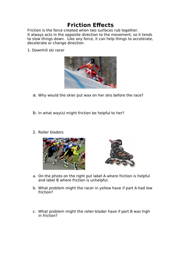Friction effects | Teaching Resources