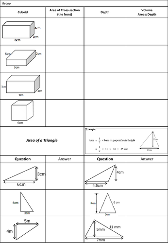 Volume Of Triangular Prism Worksheet