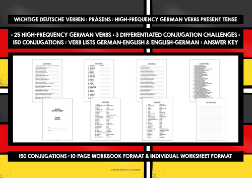 GERMAN PRESENT TENSE WORKSHEETS | Teaching Resources
