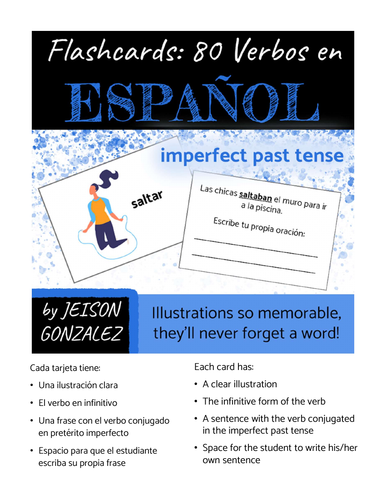 Flashcards: 80 Verbos en Español (Pretérito Imperfecto) | Teaching ...