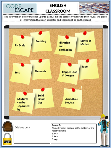 Chemistry Escape Room - Science | Teaching Resources