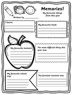 Memories worksheet end of school year | Teaching Resources