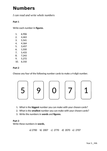 Maths: Year 3 _ Reading and writing numbers | Teaching Resources Maths: Year 3 _ Reading and writing numbers | Teaching Resources