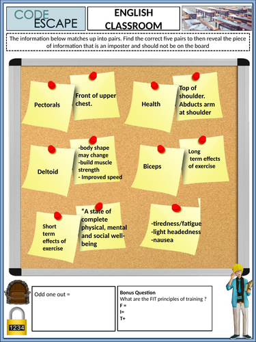 PE Escape Room | Teaching Resources