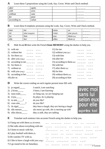 Studio AQA GCSE French, pp. 10/11, A comme amitié | Teaching Resources