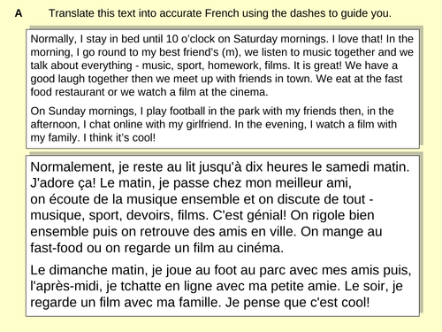 Studio AQA GCSE French, pp. 10/11, A comme amitié | Teaching Resources