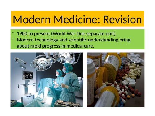 Modern Medicine Revision - Edexcel GCSE History - Medicine in Britain ...