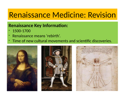 Renaissance Medicine Revision - Edexcel GCSE History - Medicine in ...