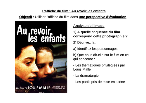 BUNDLE ON Au Revoir Les Enfants | Teaching Resources