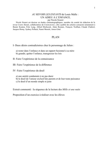 BUNDLE ON Au Revoir Les Enfants | Teaching Resources