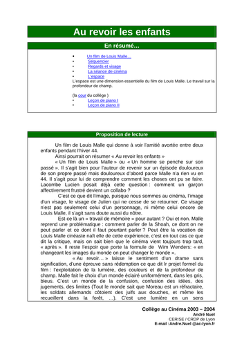 BUNDLE ON Au Revoir Les Enfants | Teaching Resources