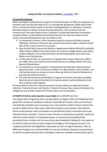 BUNDLE ON Au Revoir Les Enfants | Teaching Resources