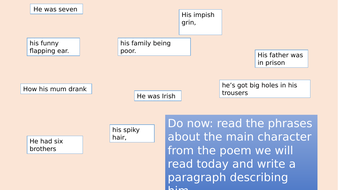Brendan Gallacher by Jackie Kay Character Poetry | Teaching Resources