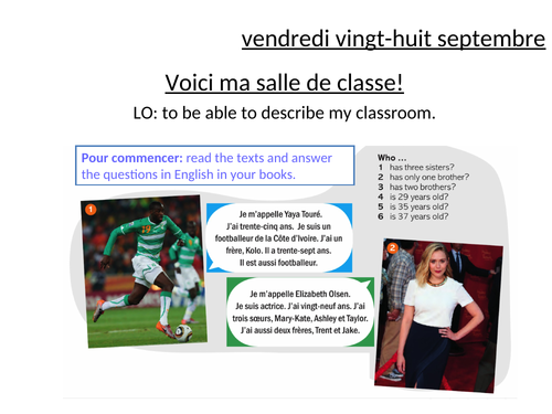 Dynamo 1 Module 1 Unit 2 - Voici ma salle de classe! | Teaching Resources