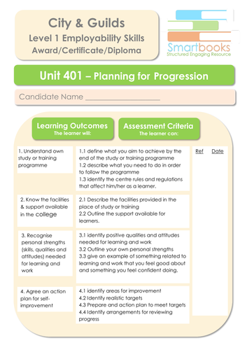City & Guilds Unit 401 - Planning For Progression - Workbook/Final ...