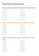 Fractions of Amounts Differentiated Worksheet | Teaching Resources
