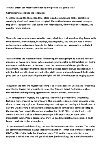 Gothic creative writing | Teaching Resources