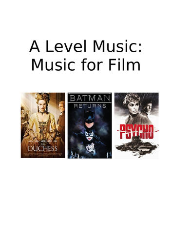 Music for Film: Wider Listening Pack | Teaching Resources
