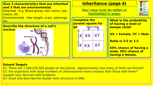 Year 9 Science Homework booklet with marking slides | Teaching Resources