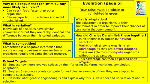 Year 9 Science Homework booklet with marking slides | Teaching Resources