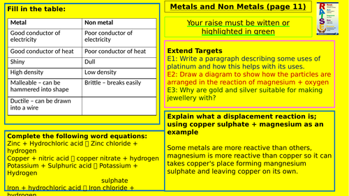 Year 7 Homework Booklet for Science with marking slides | Teaching Resources