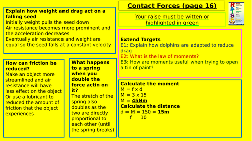 Year 7 Homework Booklet for Science with marking slides | Teaching Resources