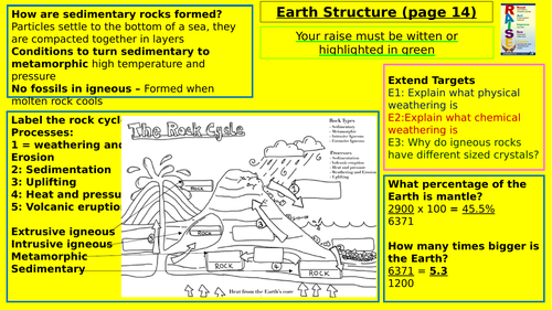 Year 7 Homework Booklet for Science with marking slides | Teaching Resources