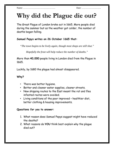 The Great Plague Bundle - UOW & ALL RESOURCES | Teaching Resources