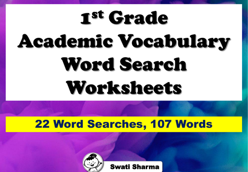 1st Grade Academic Vocabulary Word Search Worksheets | Teaching Resources
