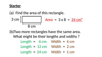 Introduction to Algebraic Terms and Expressions using Area | Teaching ...