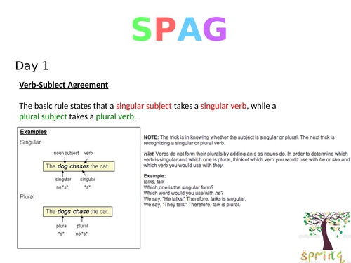 SPAG Powerpoint for Starters/Short activites | Teaching Resources