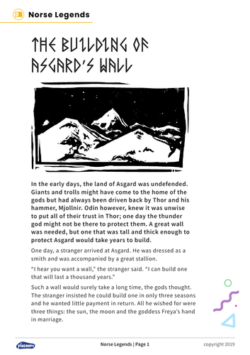 KS2 Norse Tales Model Text Pack 1: Myths and Legends | Teaching Resources