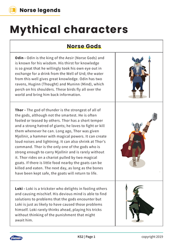 KS2 Norse Legends Writing Toolkit Myths and Legends | Teaching Resources